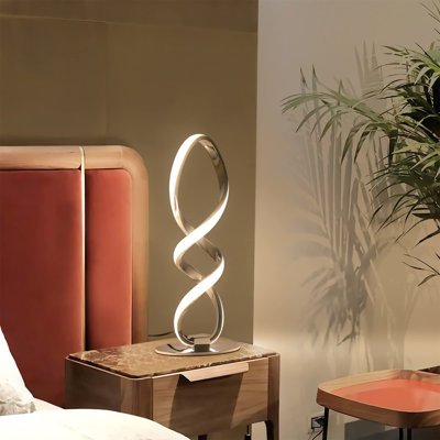 Orren Ellis Macy-Rose Spiral Led Table Lamp, Curved Led Desk Lamp ...