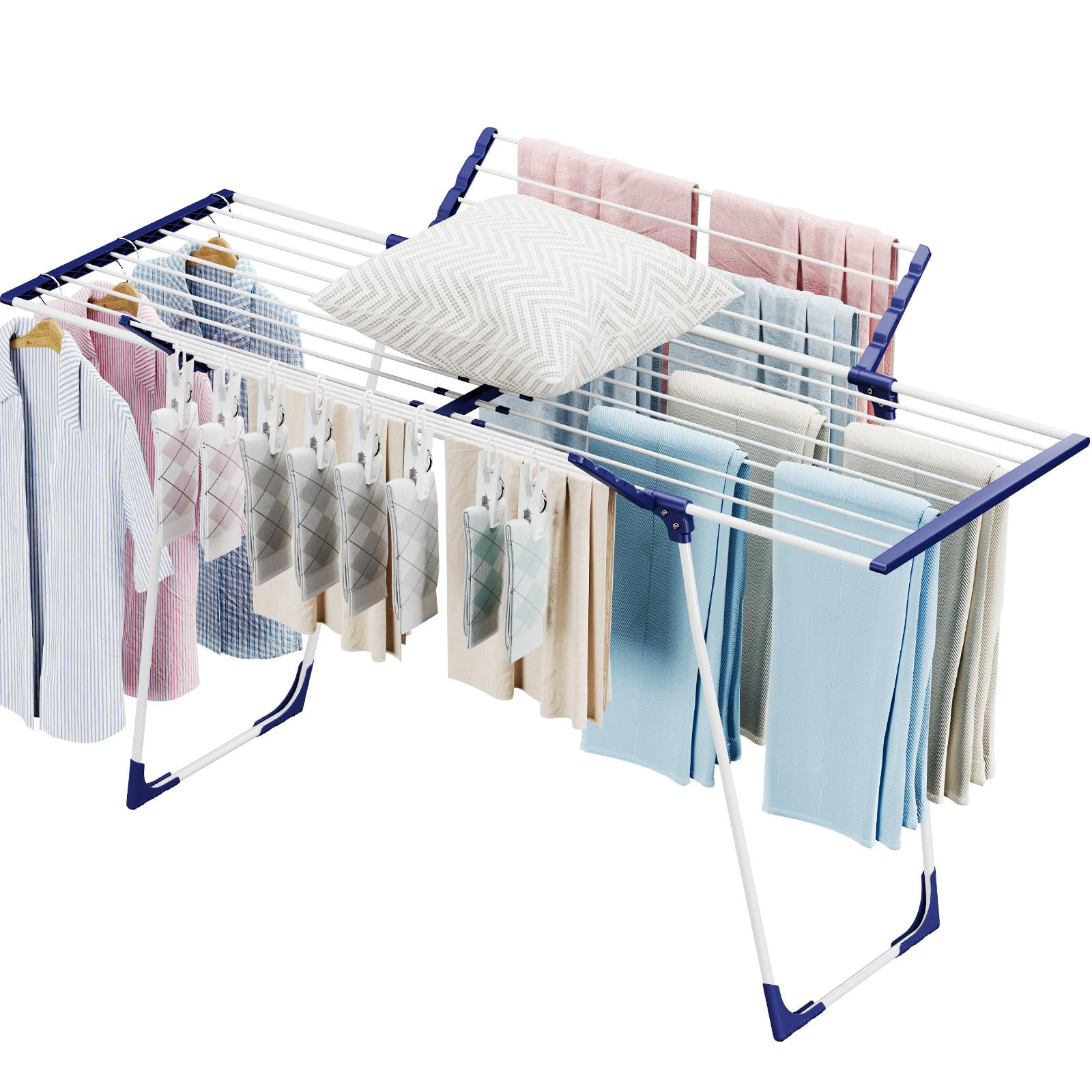 Latitude Run® Clothes Drying Rack, Foldable Gullwing Laundry Rack For ...