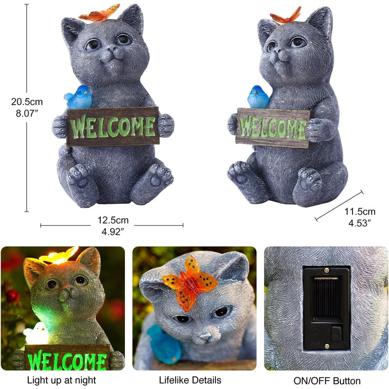 Trinx Outdoor Garden Decor with Welcome & Solar LED Lights | Wayfair