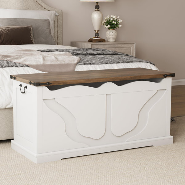 August Grove® 39.4" Wooden Storage Trunk With 2 Safety Hinges | Wayfair
