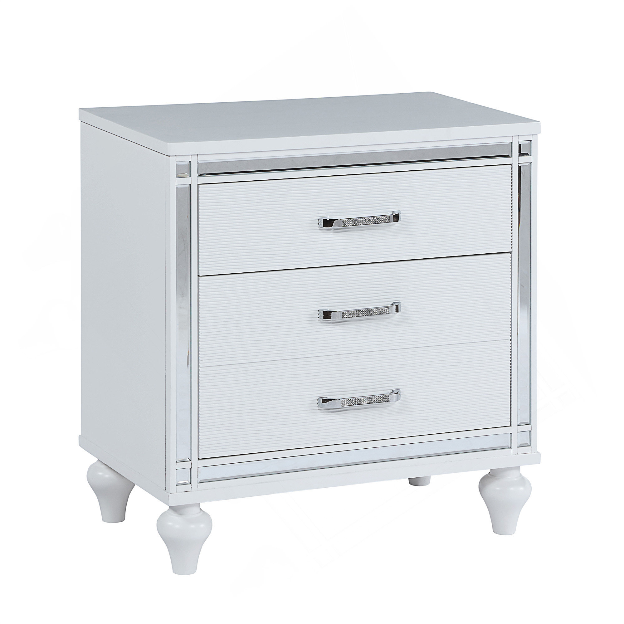 George Oliver Contemporary Nightstands With Mirror Frame Accents ...