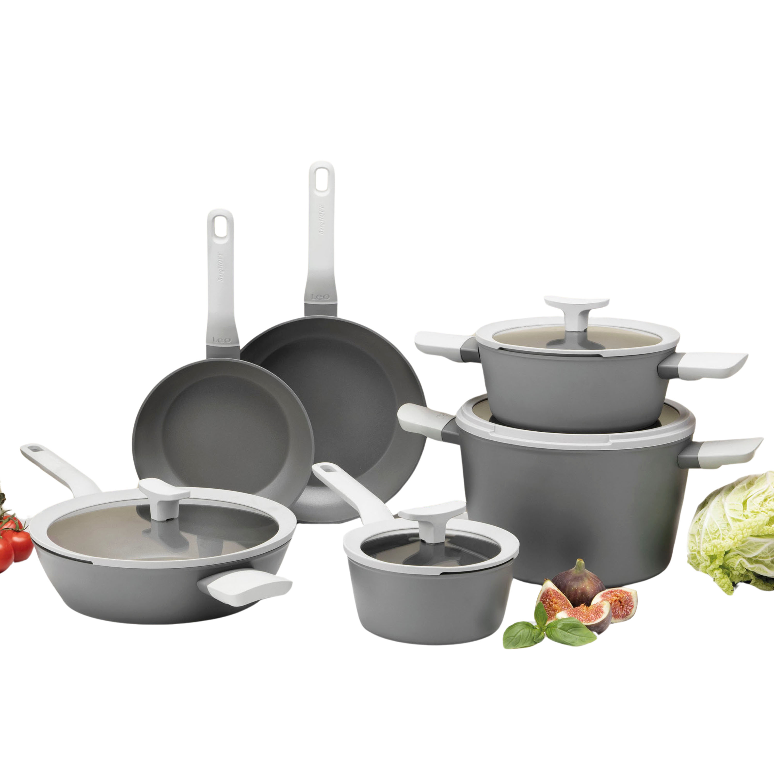 BergHOFF Leo 10Pc Black Ceramic Non-Stick Cookware Set | Wayfair