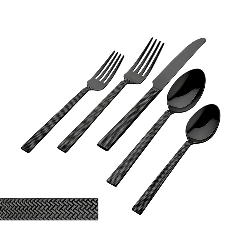 Godinger Silver Art Co Herringbone 20 Piece 18/10 Stainless Steel ...