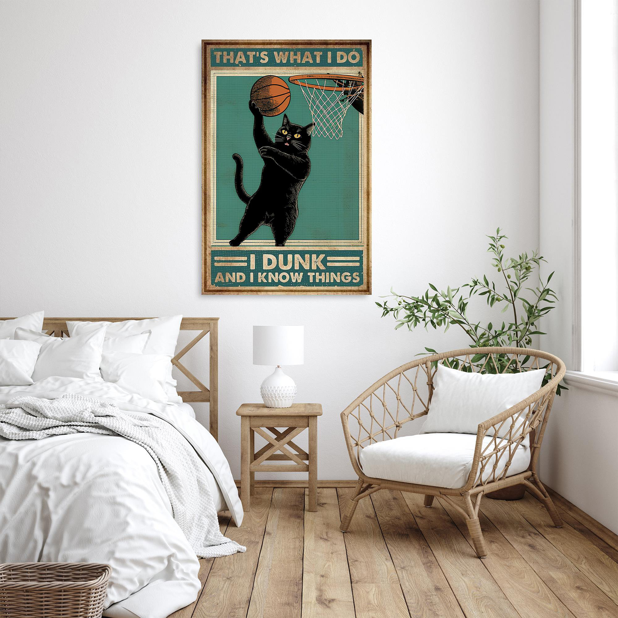 Trinx Black Cat I Dunk - 1 Piece Rectangle Graphic Art P Black Cat I ...