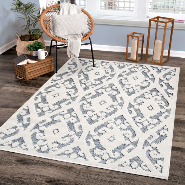 Bungalow Rose Mesidor Ikat Natural Skyview High Low Indoor Outdoor Rug ...