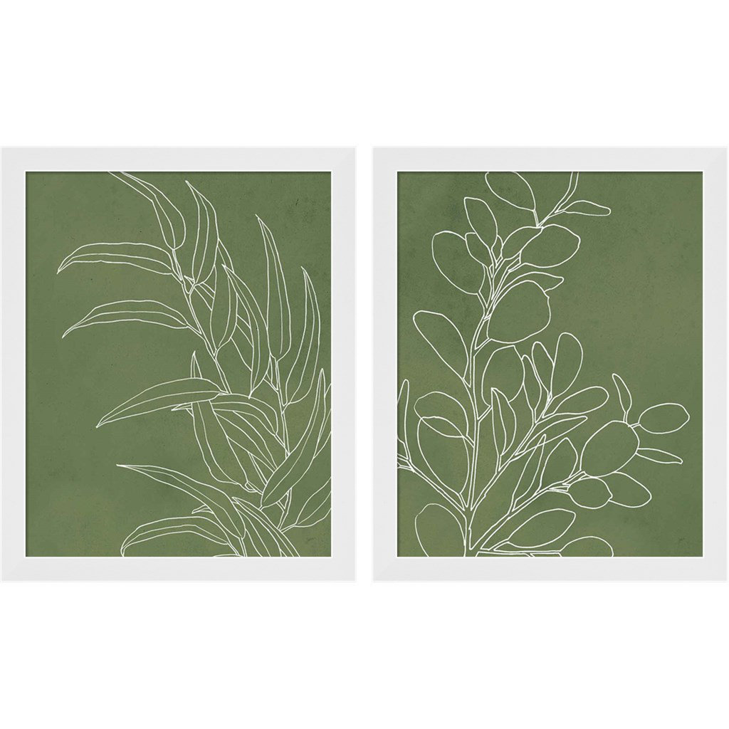 Winston Porter Eucalyptus On Green By Karyn Panganiban, Framed Art (Set ...