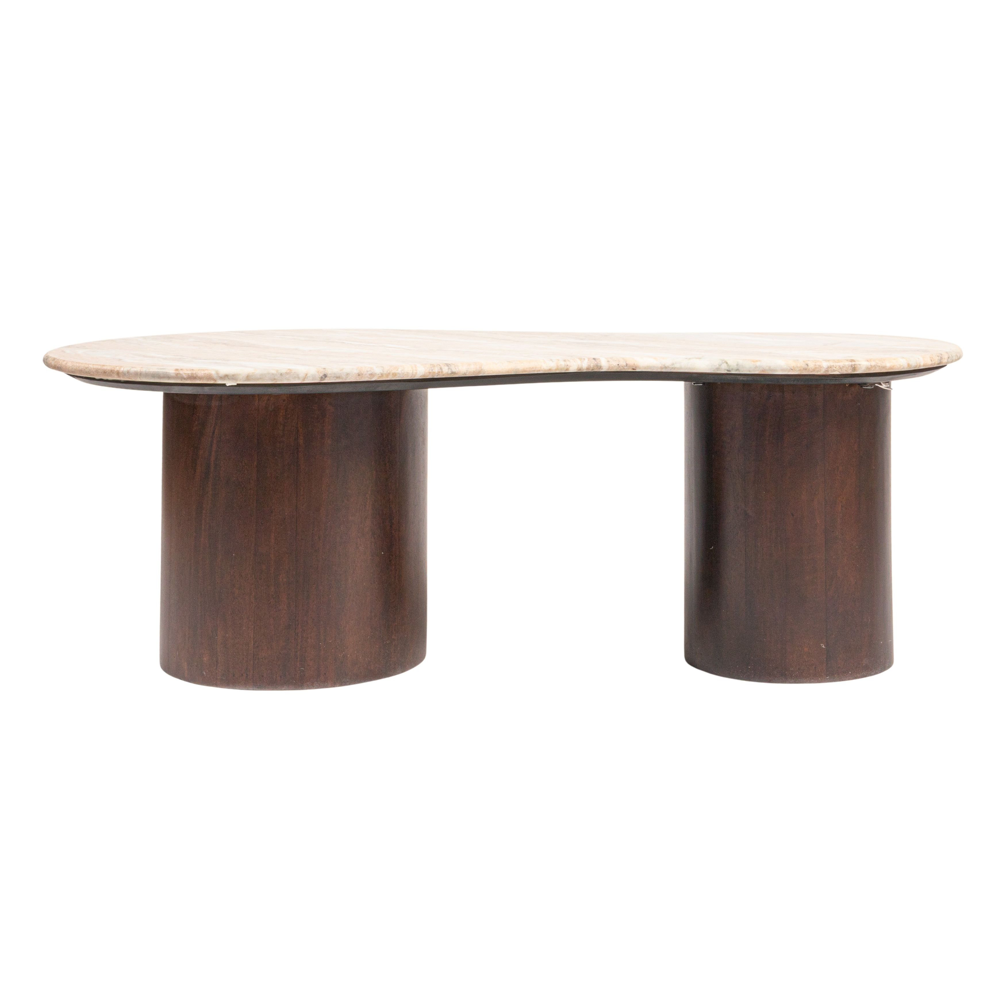 Rowena Interiors Hendrix Marble and Mango Wood Organic Coffee Table | Perigold