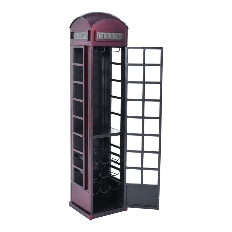 Lark Manor Ameirah Vintage Telephone Booth Bar Cabinet & Reviews ...