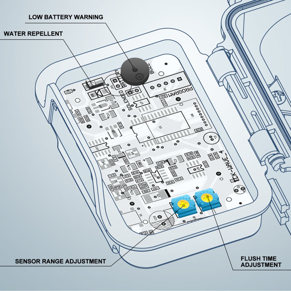 Techo Touchless Toilet Flush Kit With 8” Sensor Range, Adjustable ...