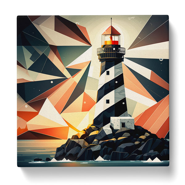 Breakwater Bay Lighthouse Geometric - No Frame Print | Wayfair.co.uk