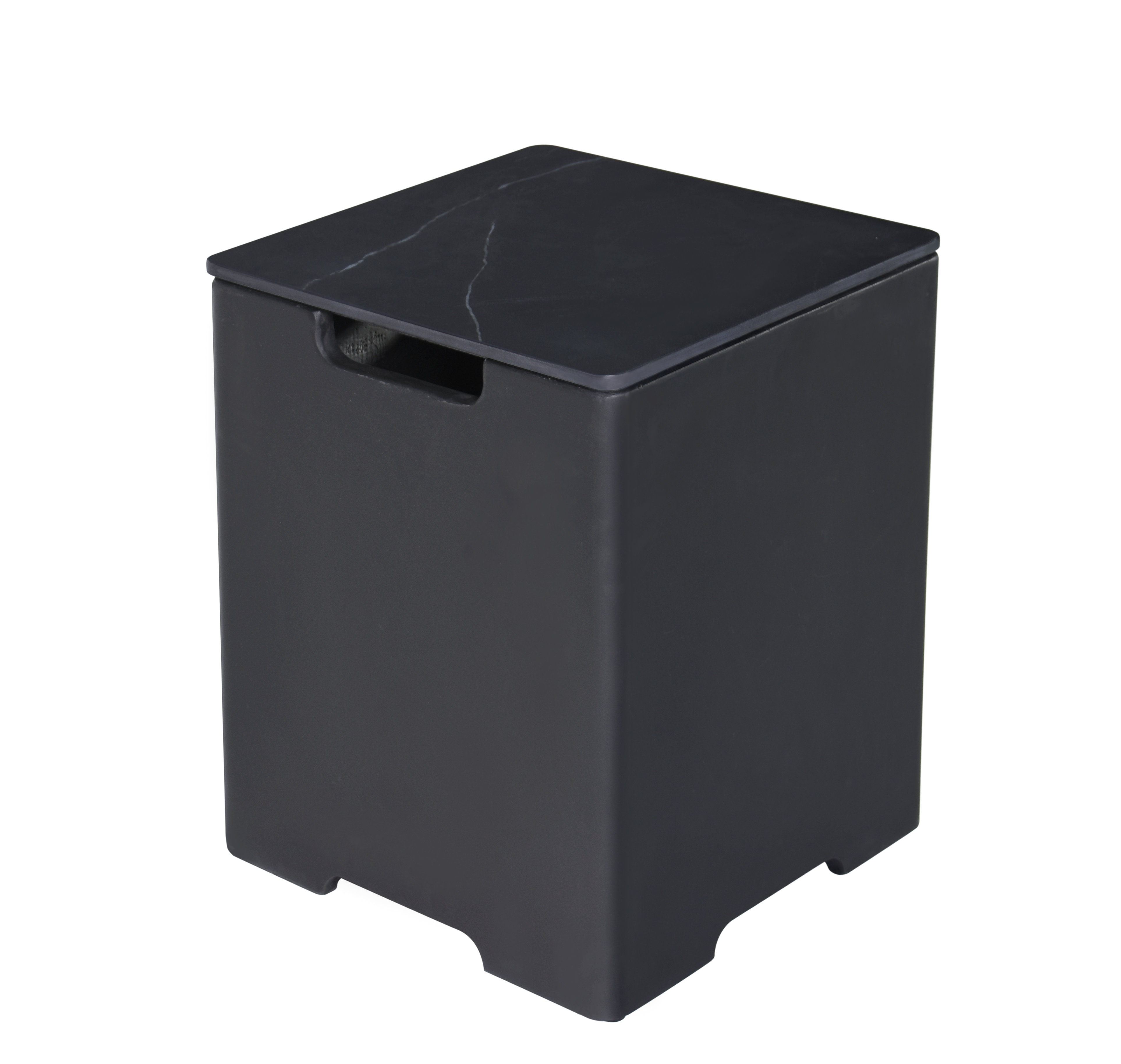 Elementi 25" Concrete Tank Cover with Marble Porcelain Lid Holds 25 lb ...