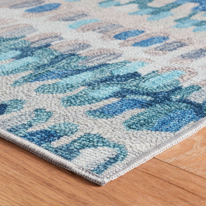 Dash and Albert Rugs Paint Chip Blue Machine Washable Rug & Reviews ...