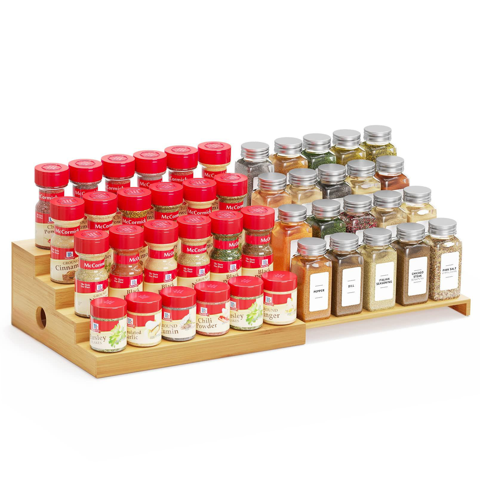 Ophelia & Co. 4 Tier Bamboo Spice Rack Organizer For Cabinet, Kitchen ...