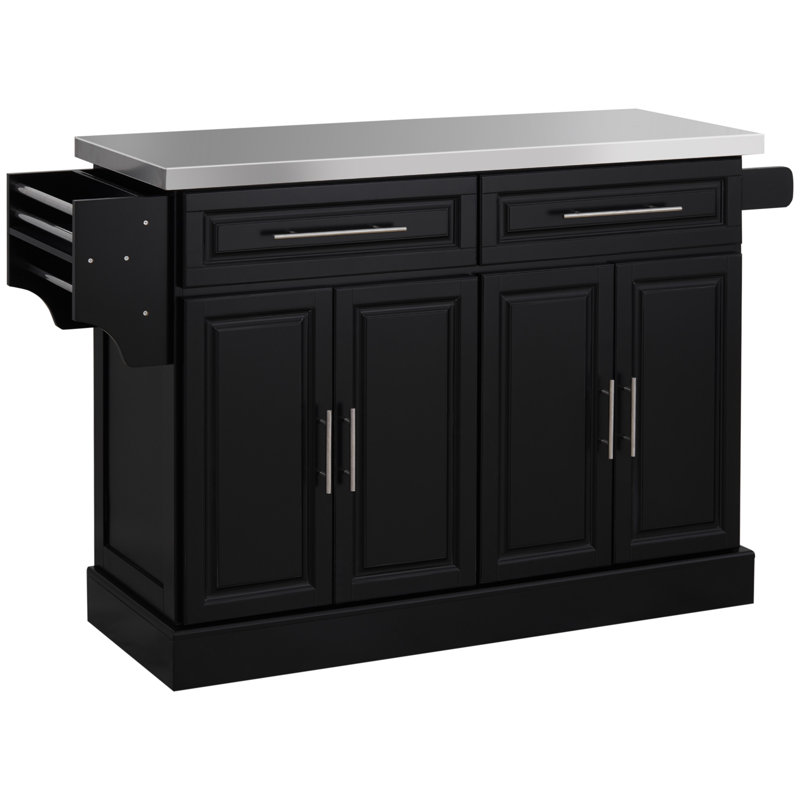 HomCom Metal Kitchen Island & Reviews | Wayfair