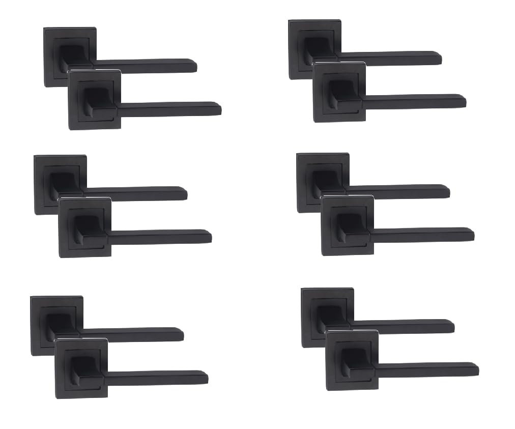 Brayden Studio 6 Pairs Aztec Design Straight Door Handles on Square ...