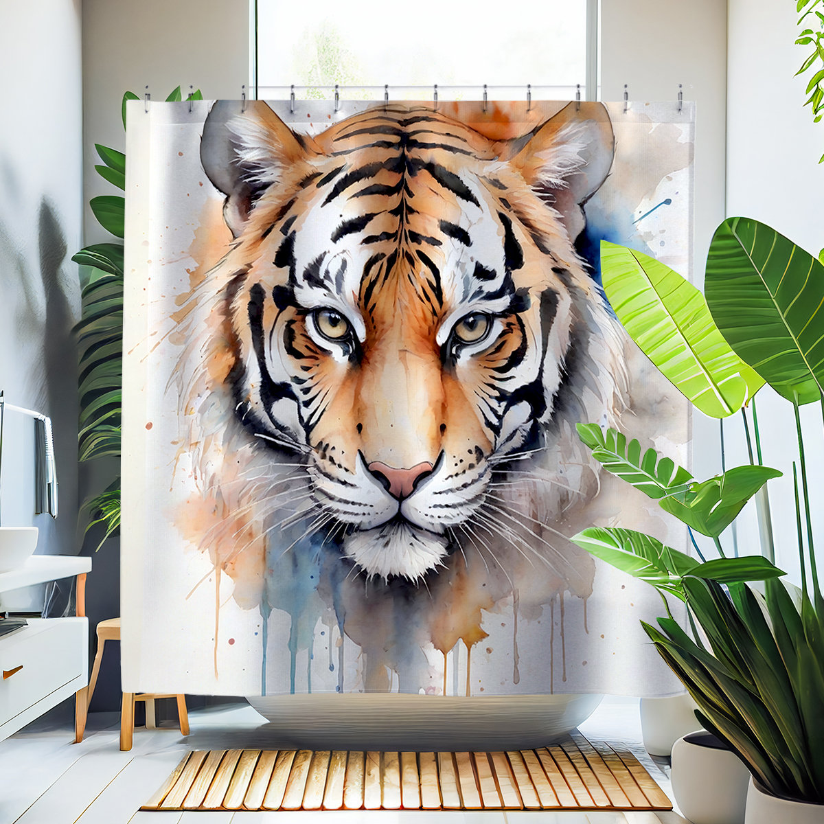 ULLI HOME Ilona Tiger Shower Curtain - Wayfair Canada