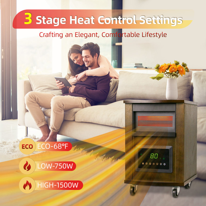 RealSmart Infrared Heater 1500W Cabinet Space Heater with 4 Elements ...