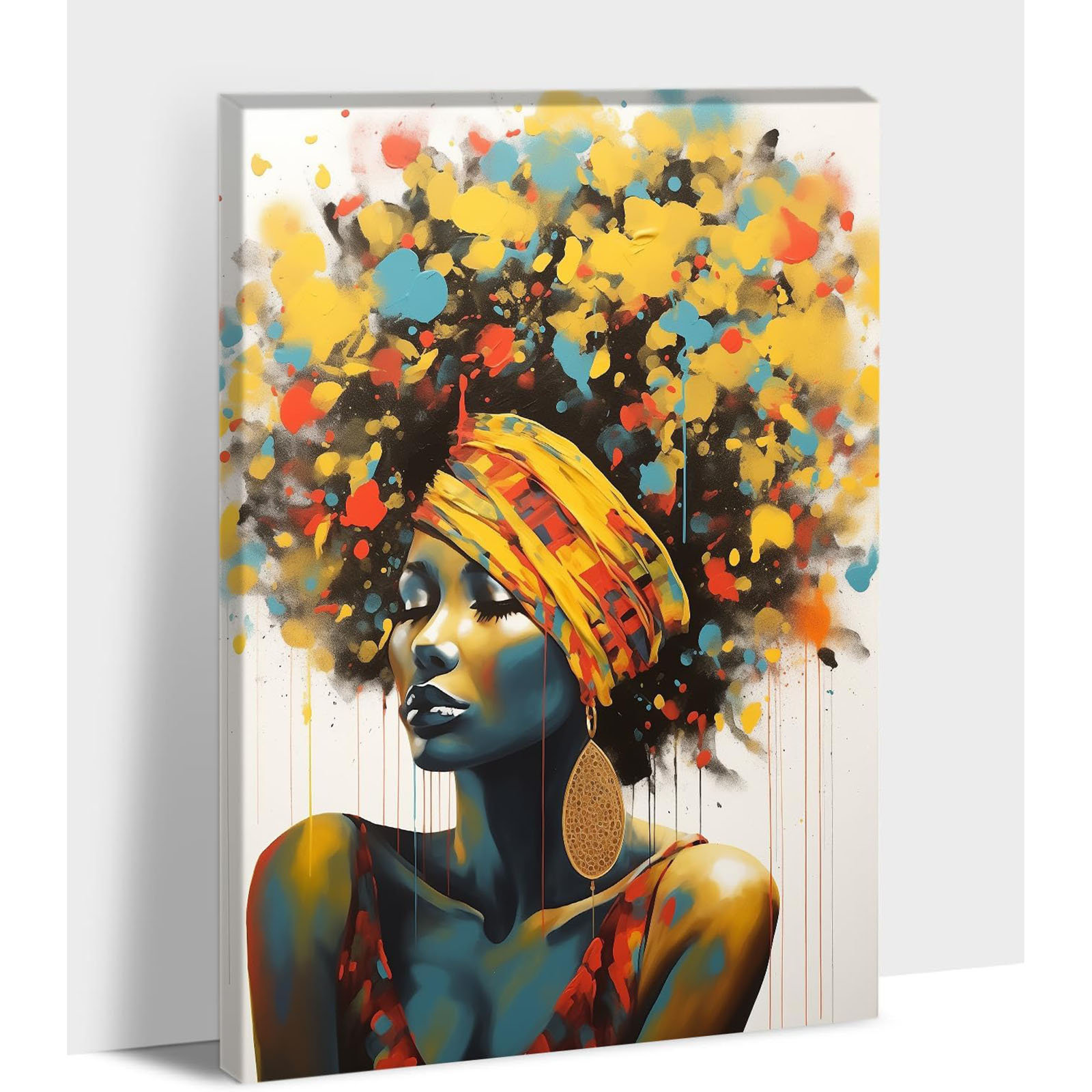 Mercer41 African American Wall Art - Graffiti Black Girl Portrait ...