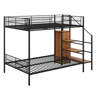 17 Stories Practical Metal Bunk Bed With Wire Shelving And Integrated ...