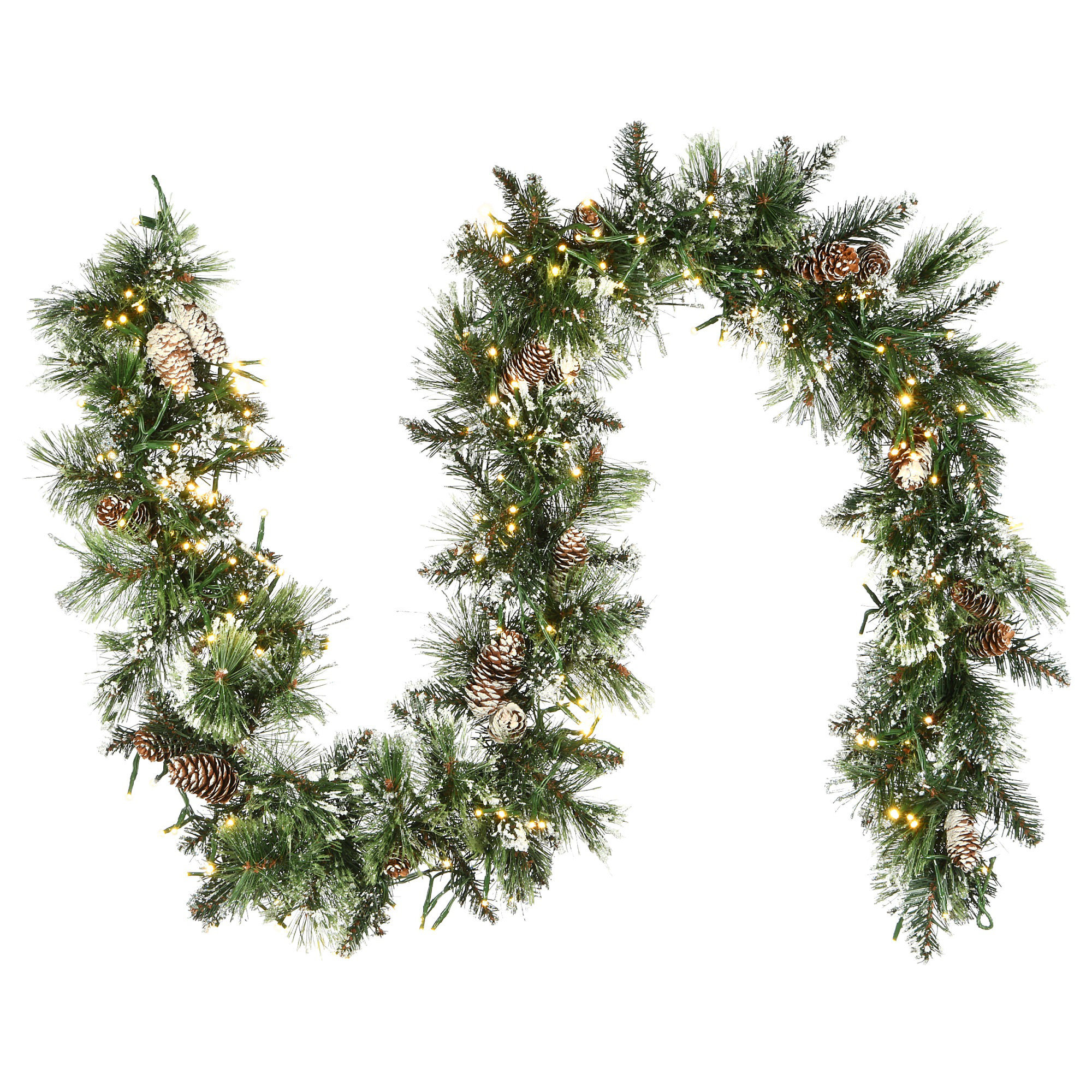 The Holiday Aisle® 6' Glittery Bristle Garland with 300 Multi-Colored ...