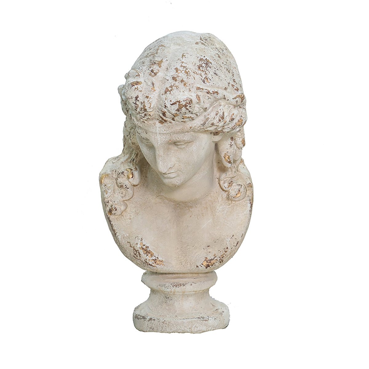 World Menagerie Classic Magnesium Bust Statue with Distressed White ...
