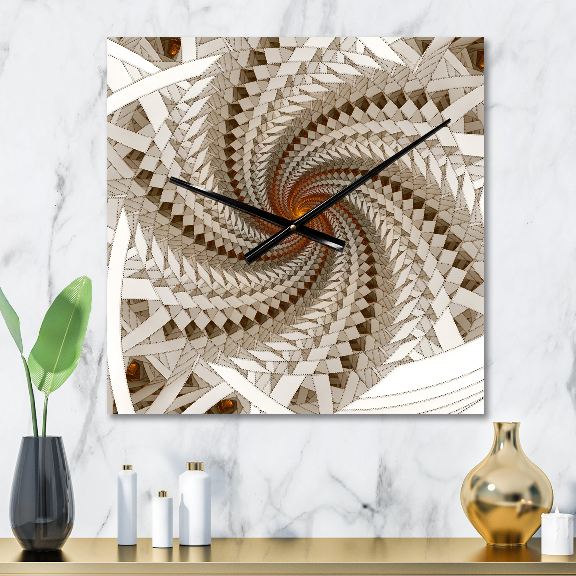 East Urban Home Fractal Spiral Pattern Wall Clock | Wayfair