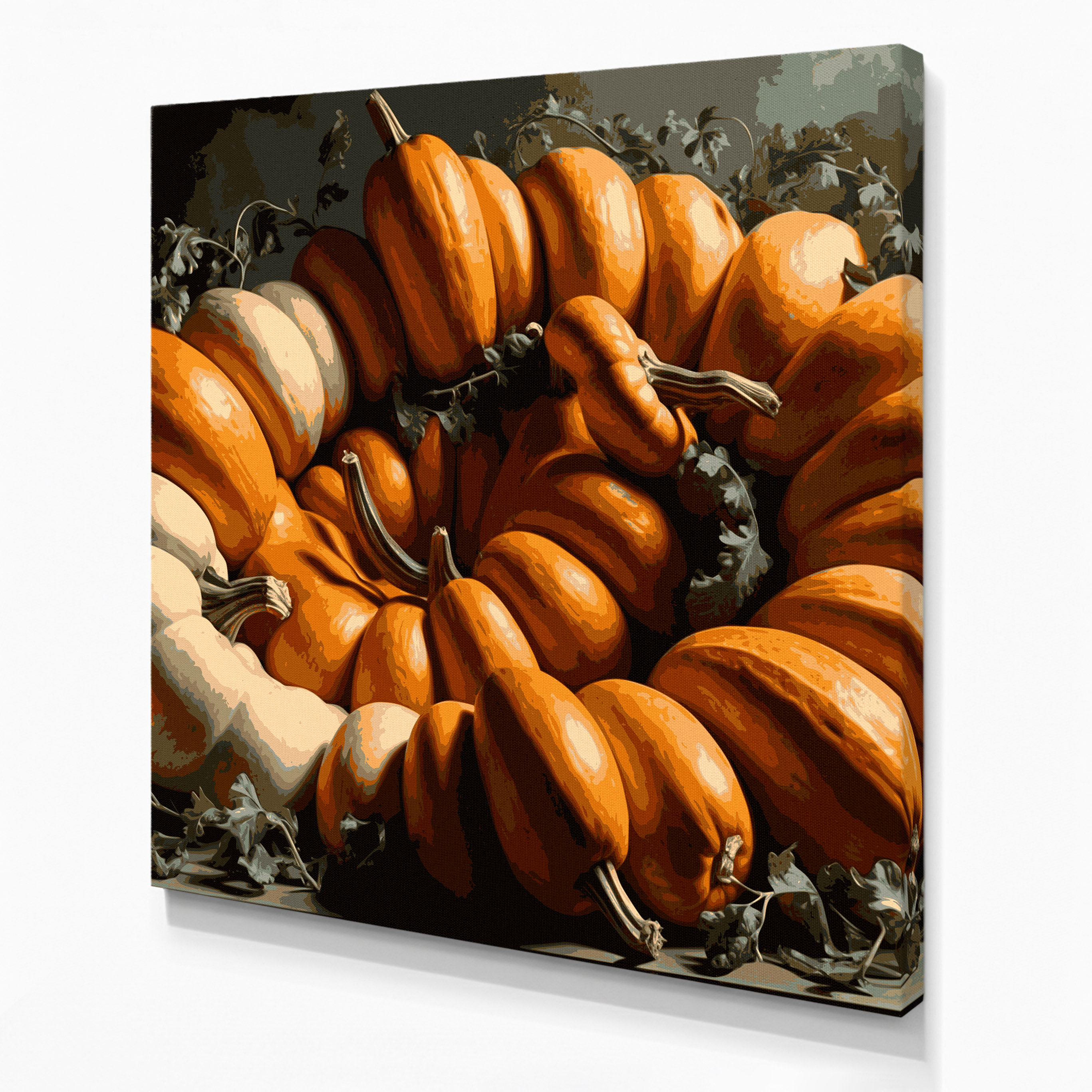 Dakota Fields Vegetables Butternut Squash Black Canvas Wall Art | Wayfair