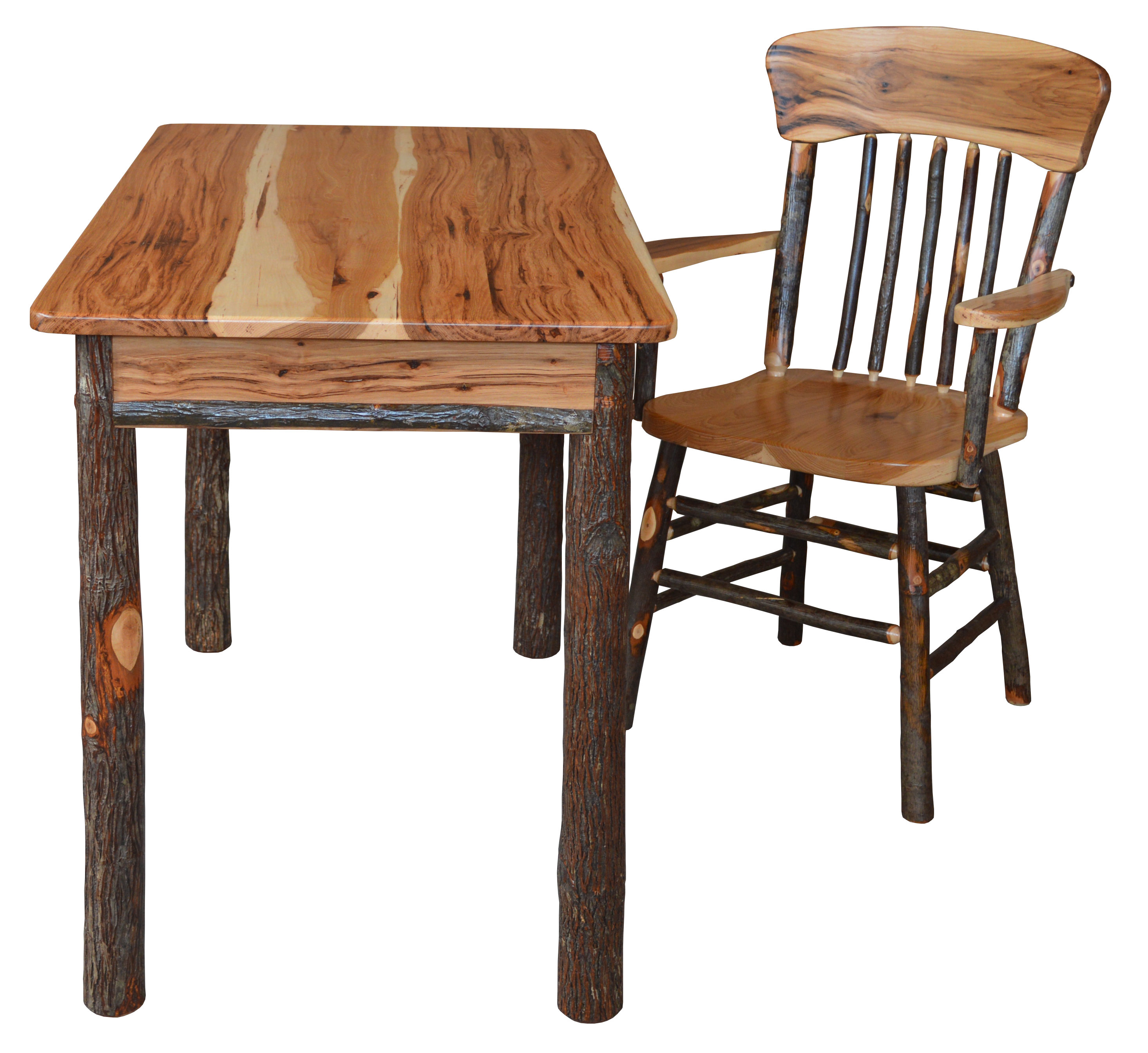 Loon Peak® Hickory Writing Desk With Chair- Rustic | Wayfair