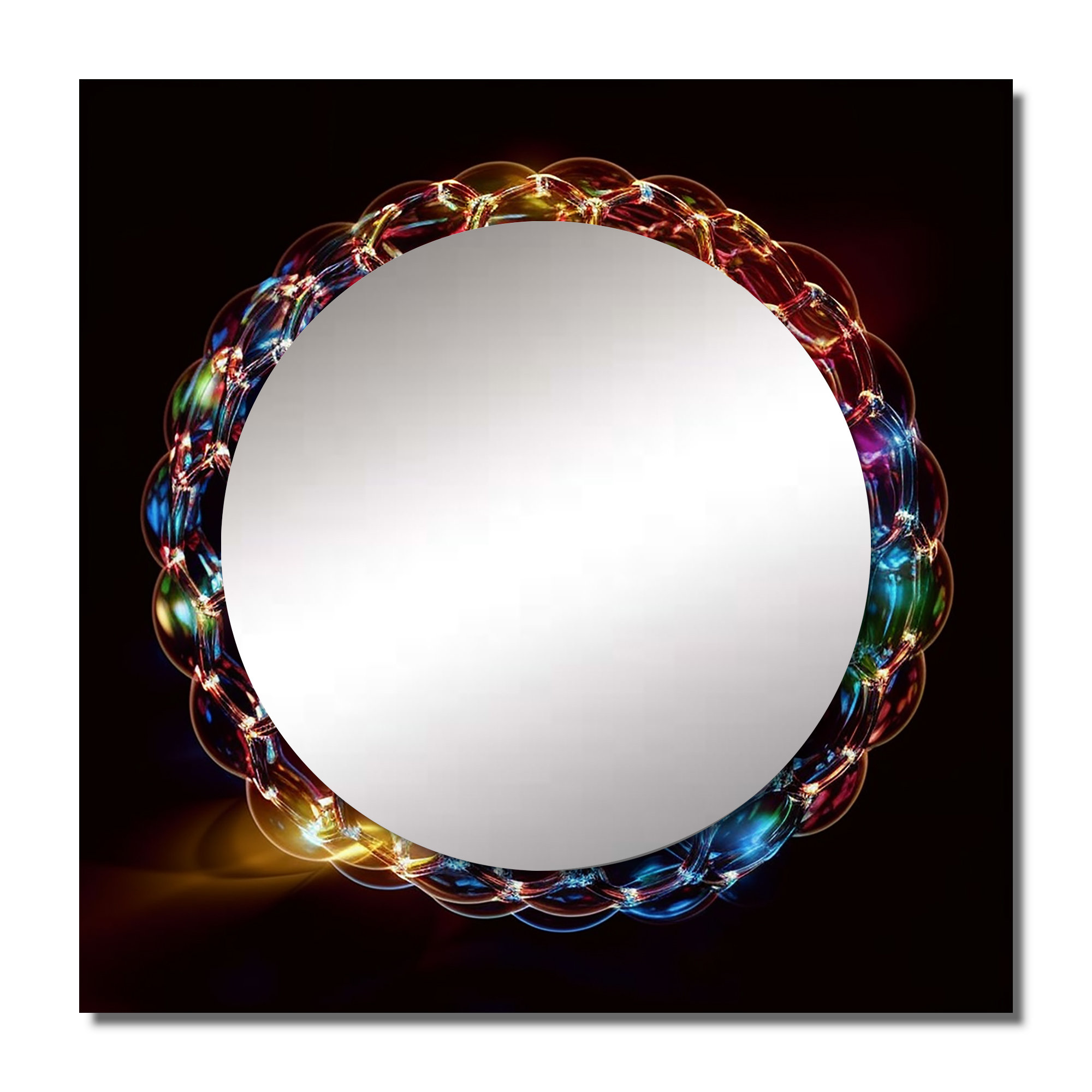 Design Art Circulare Infinity Matrix I - Fractals Square Mirror Wall Art For Bathroom | Wayfair