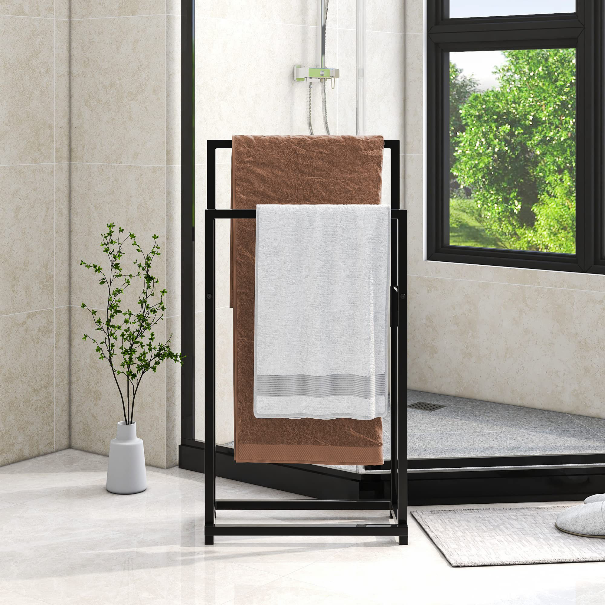 Latitude Run® Freestanding Double-Layer Blanket Rack For Bathroom ...