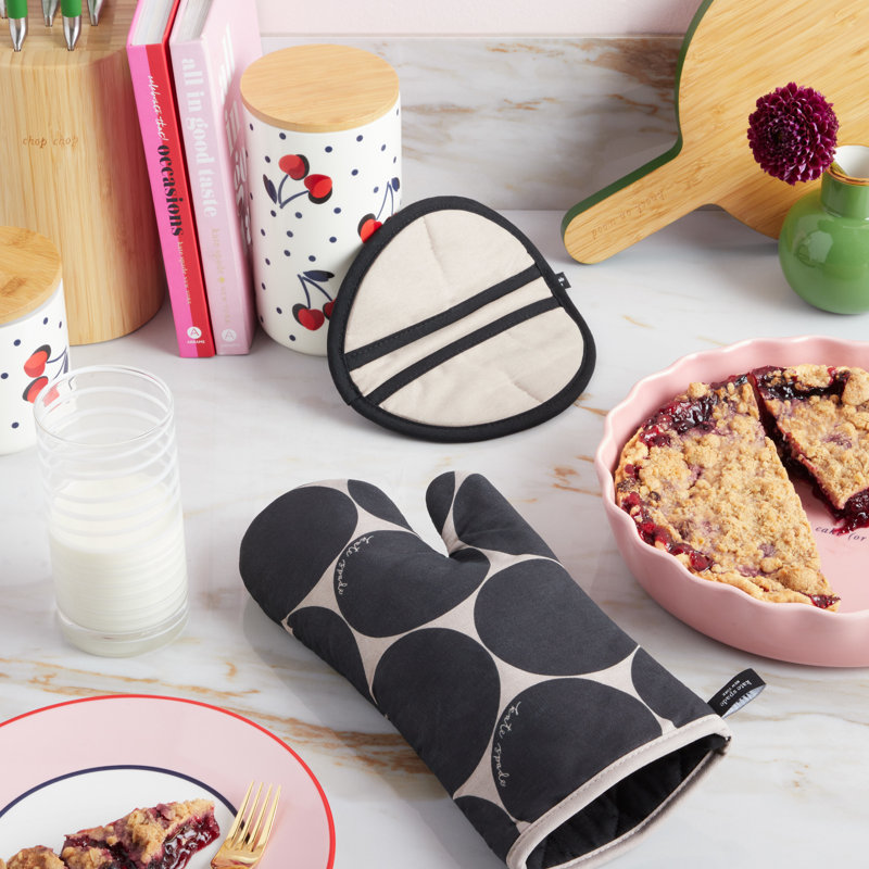 Kate Spade New York Oven Mitt & Pot Grabber 2 Piece Set, Heat Resistant ...