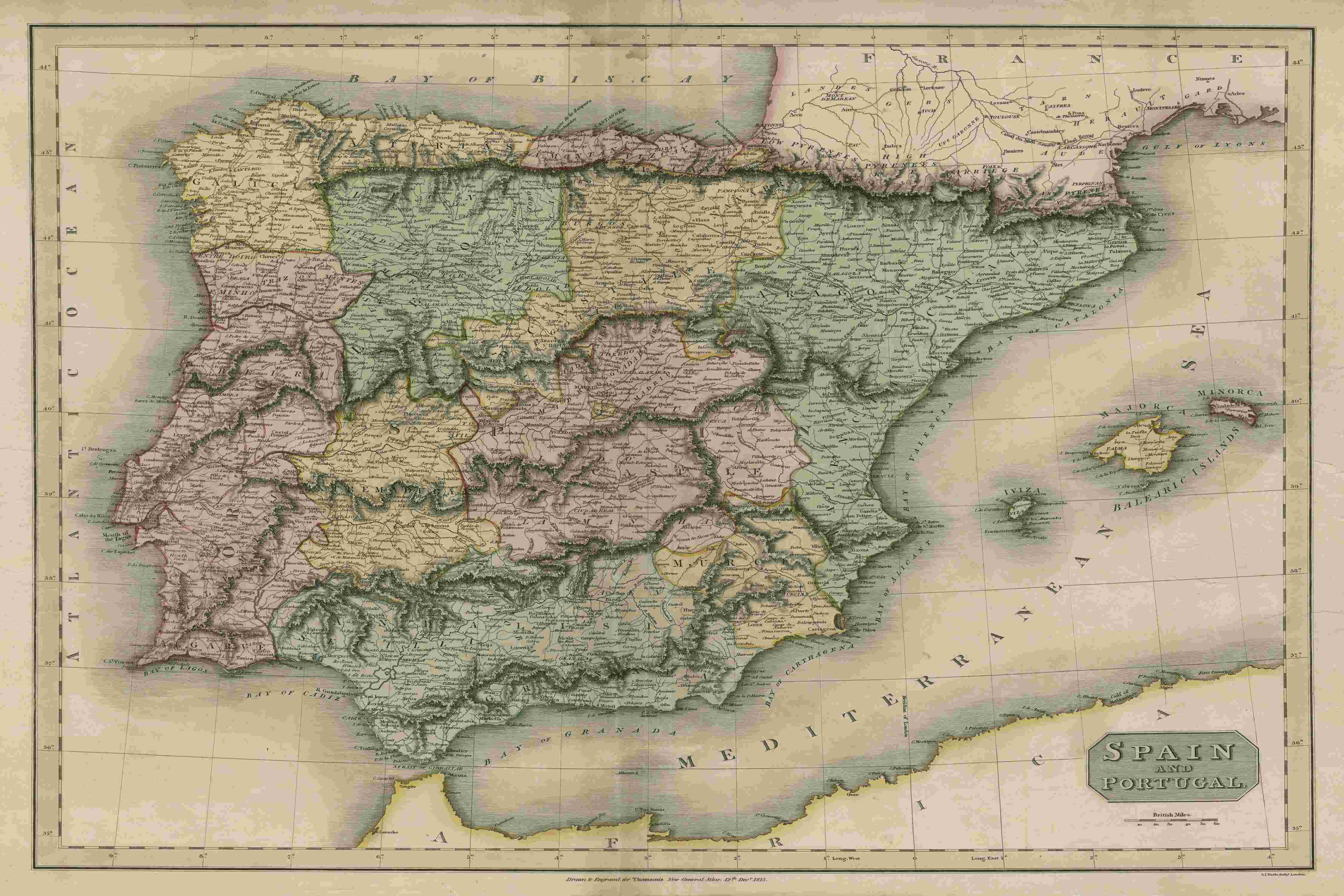 Williston Forge Vintage Map Of Spain & Portugal - Wayfair Canada