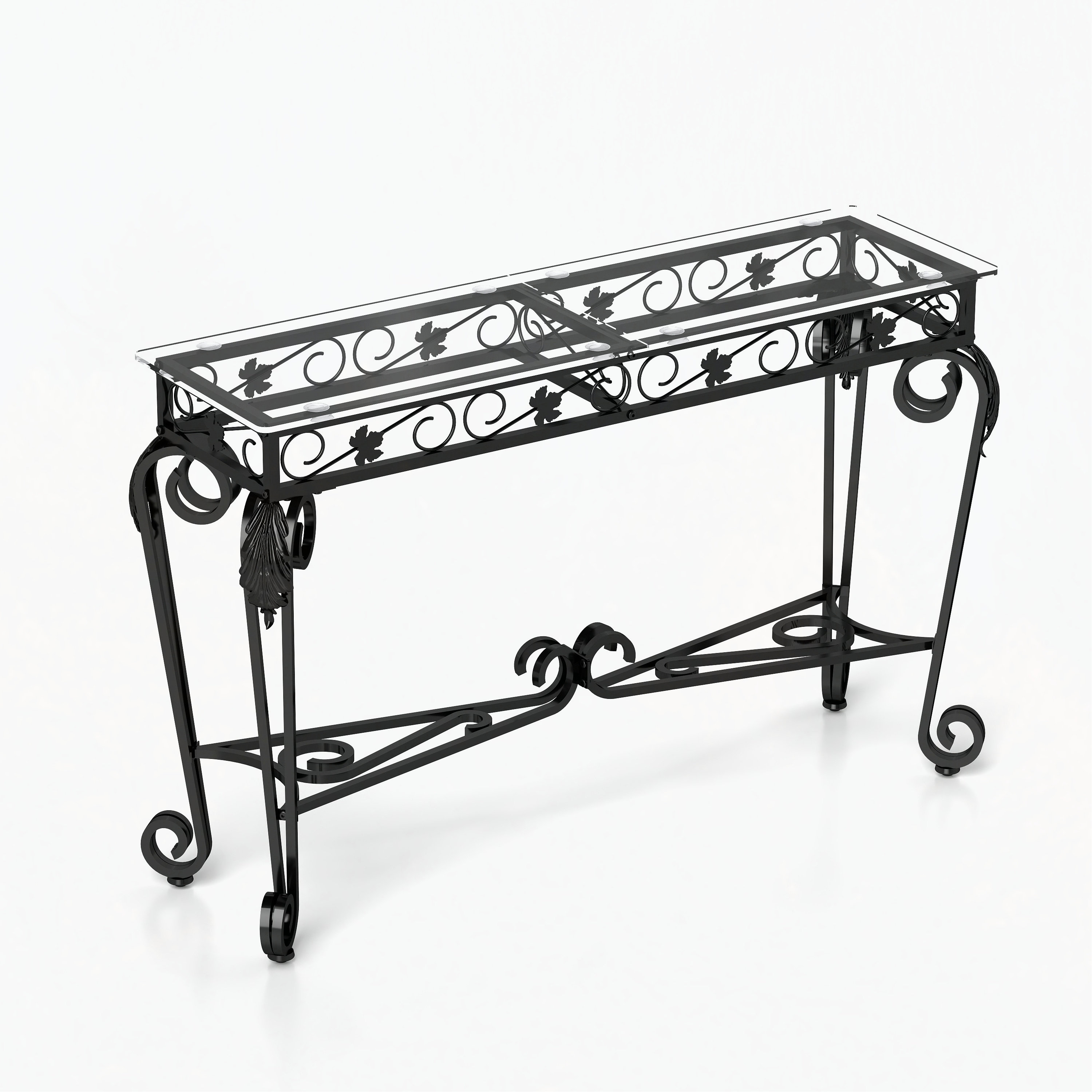 Winston Porter Modern Style Fancy Glass and Metal Table for Entrance ...
