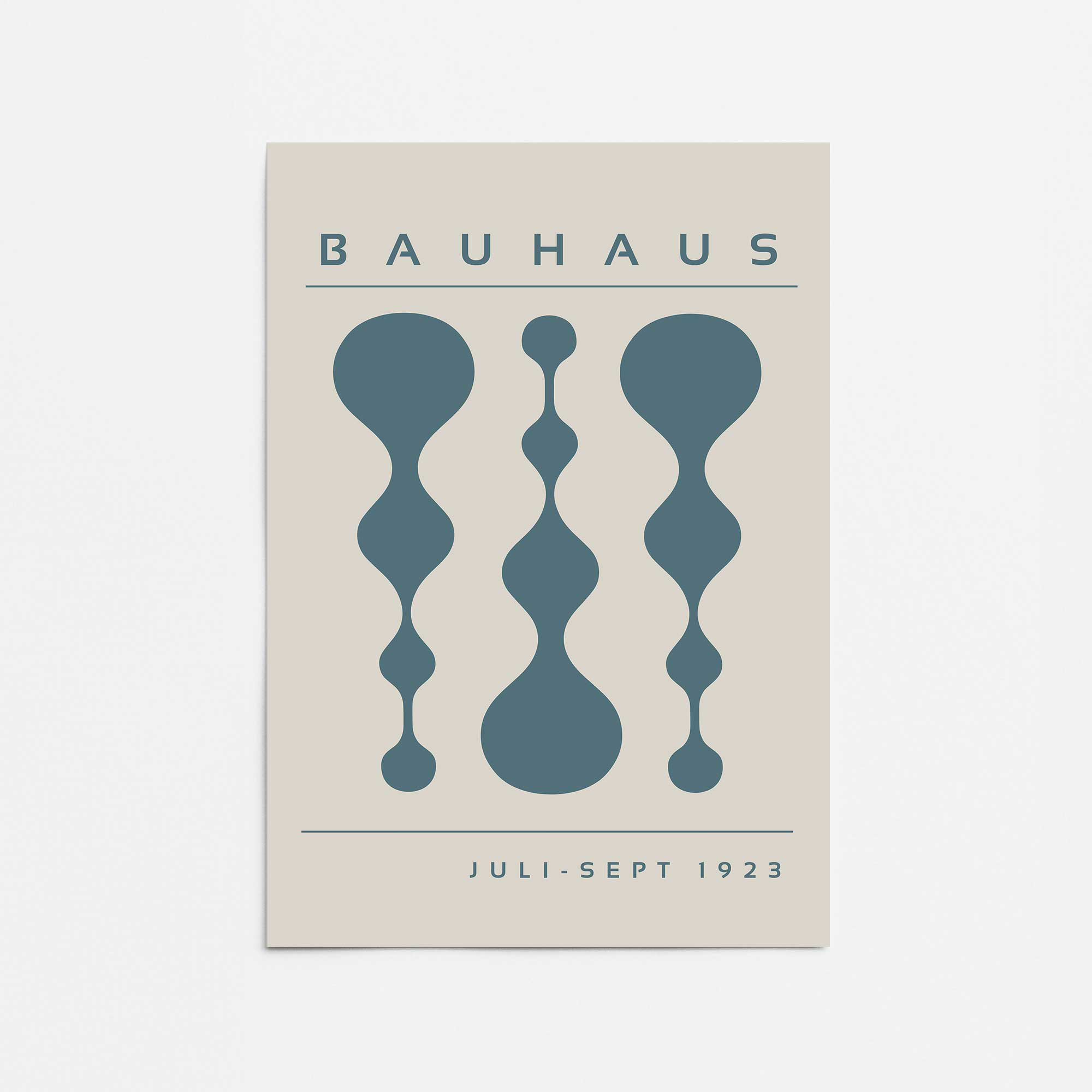 Ivy Bronx Strom Blue Retro Bauhaus Poster I Print in a Frame - Wayfair ...