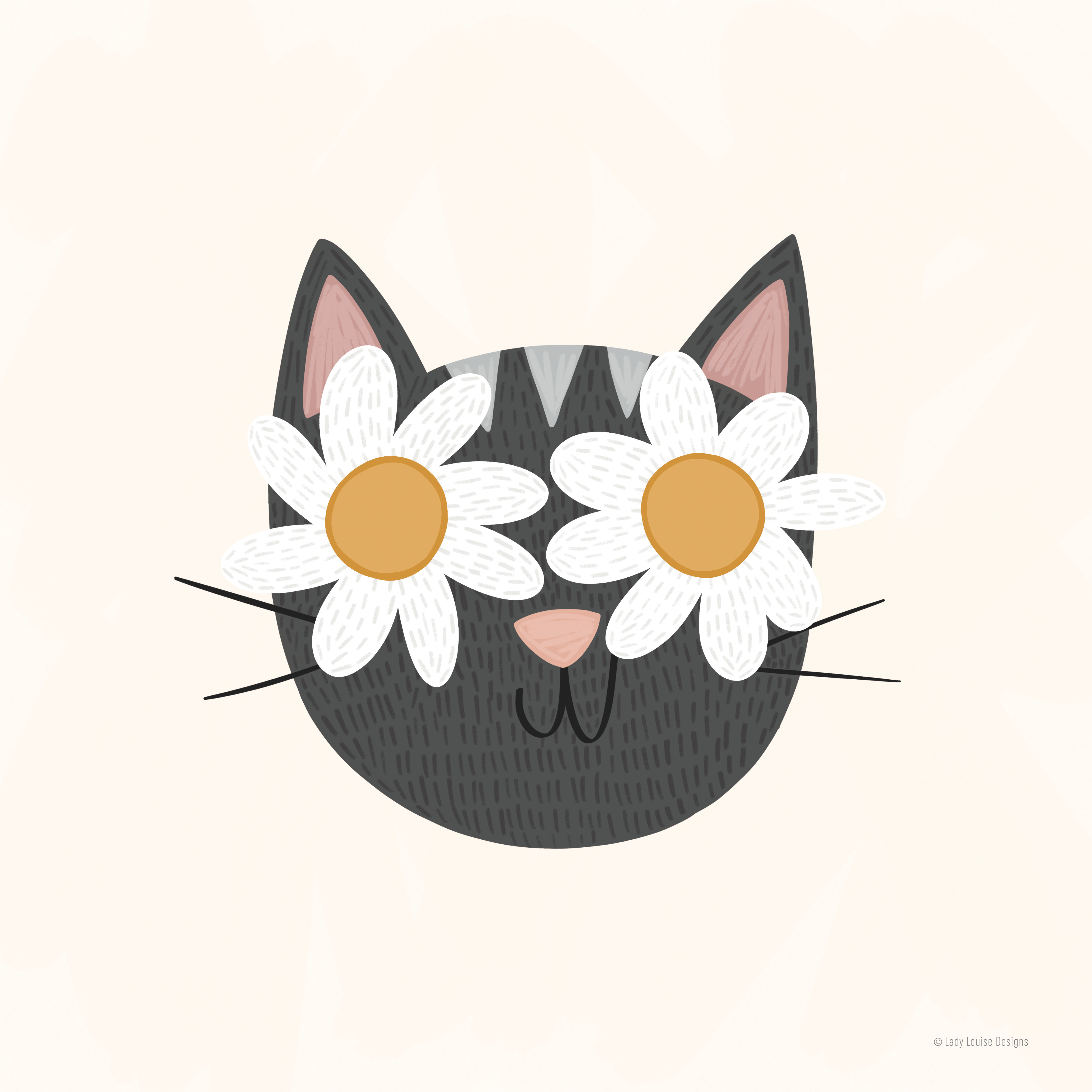 Winston Porter " Daisy Cat " by Lady Louise Designs | Wayfair