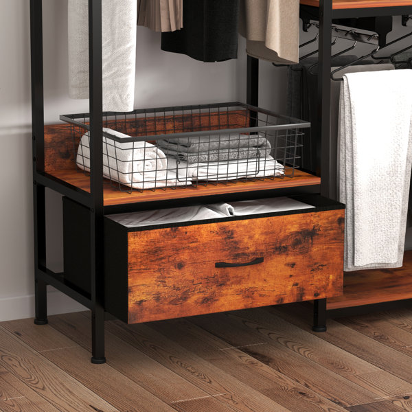 17 Stories Wide 63.38 "Cloest System With Fabric Storage Drawer And ...