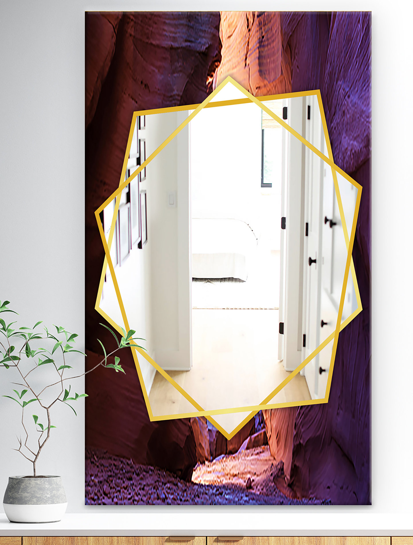 East Urban Home USA Slot Antelope Canyon Wall Mirror | Wayfair
