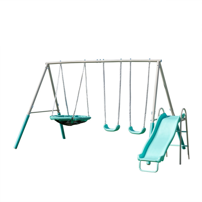 Sportspower Super Fun Metal Swing Set with Padded Saucer Swing ...