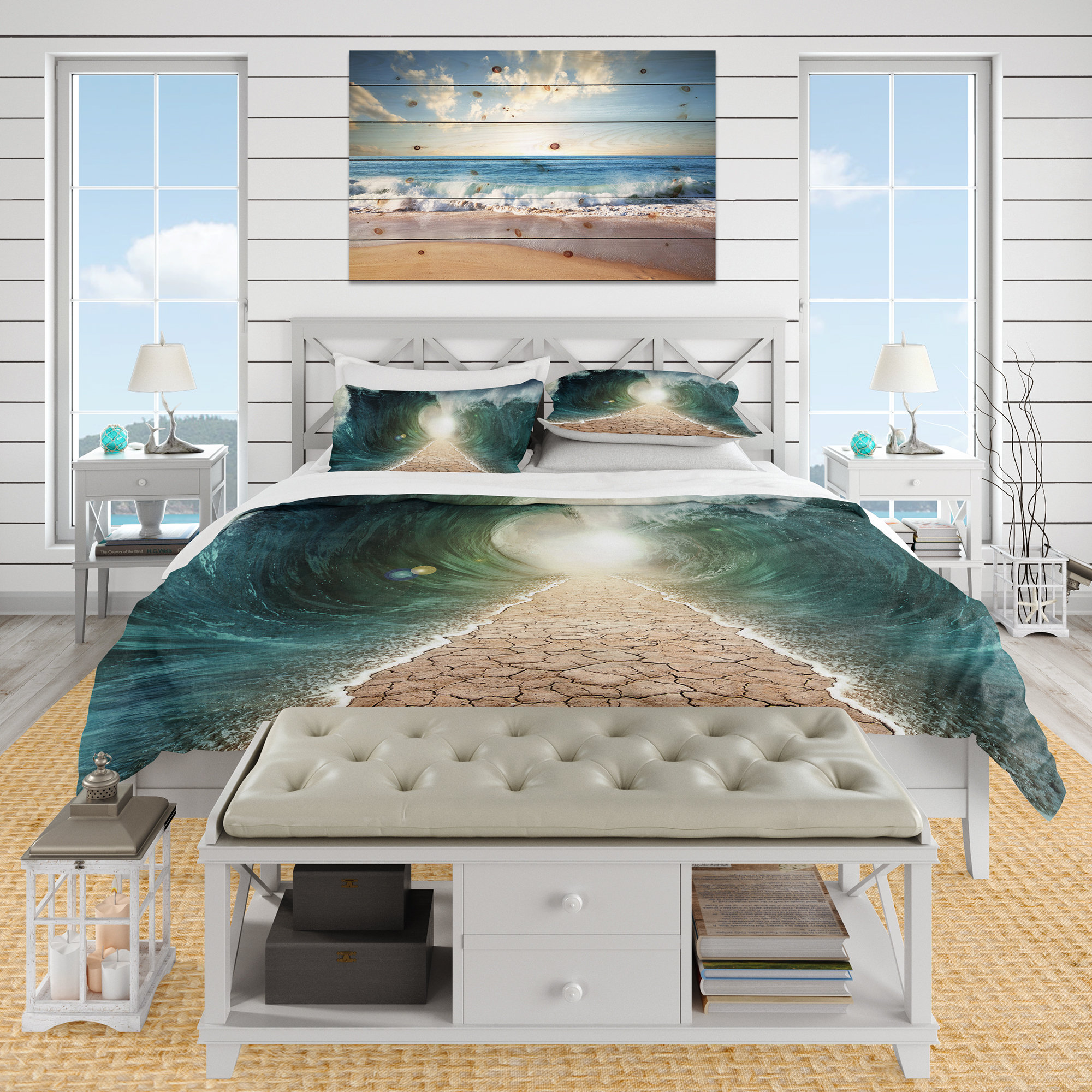 Design Art Pathway through the Parted Seas - Sea & Shore Duvet Cover ...