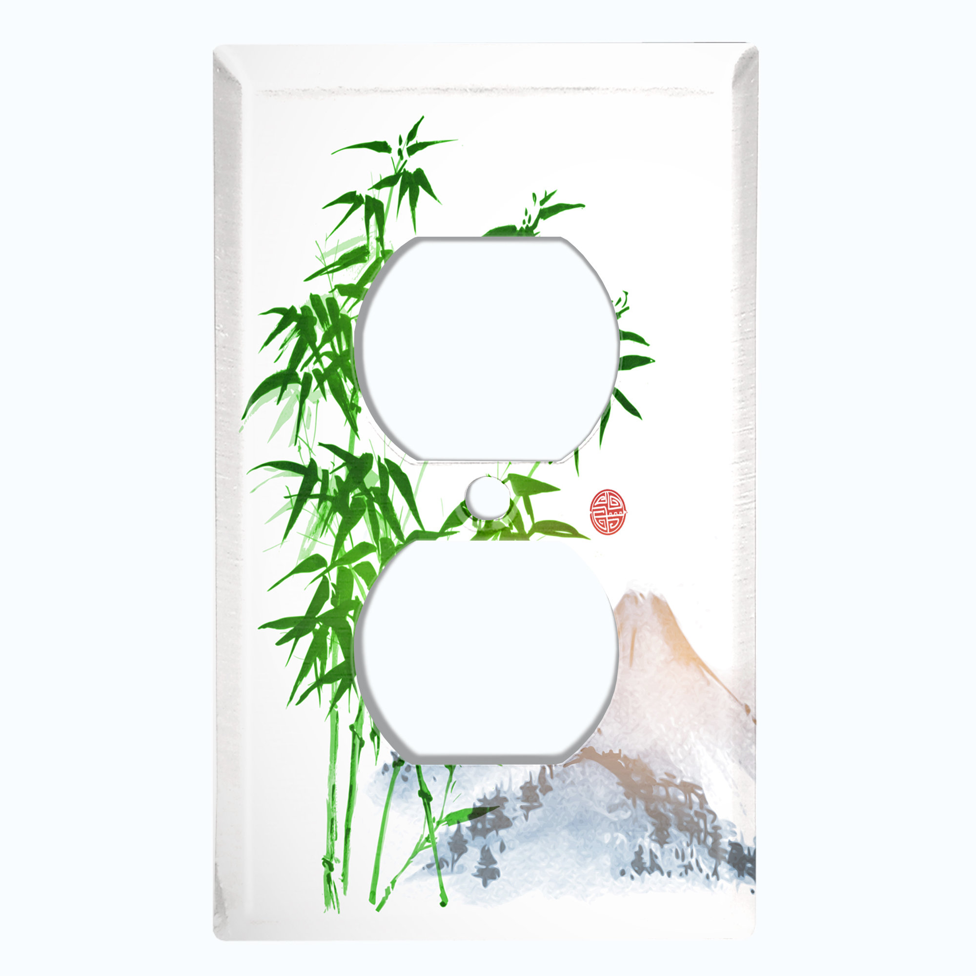 WorldAcc Metal Light Switch Plate Outlet Cover (Mountain Range Green ...