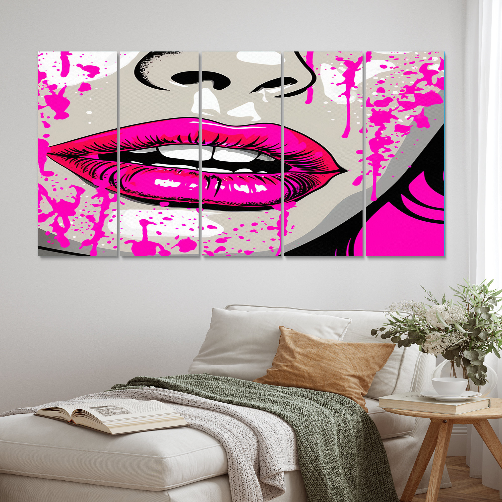 House of Hampton® Popart Sensual Pink Lips - Fashion Woman Canvas Print ...