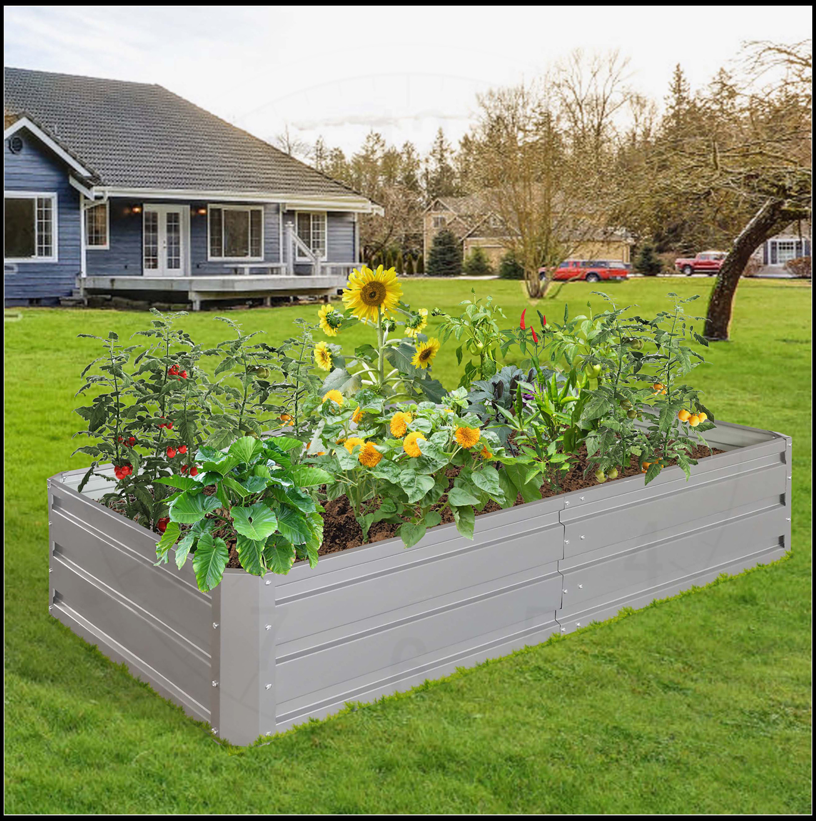 Arlmont & Co. 6x3x2 ft (1 pack) Metal Garden Bed | Wayfair