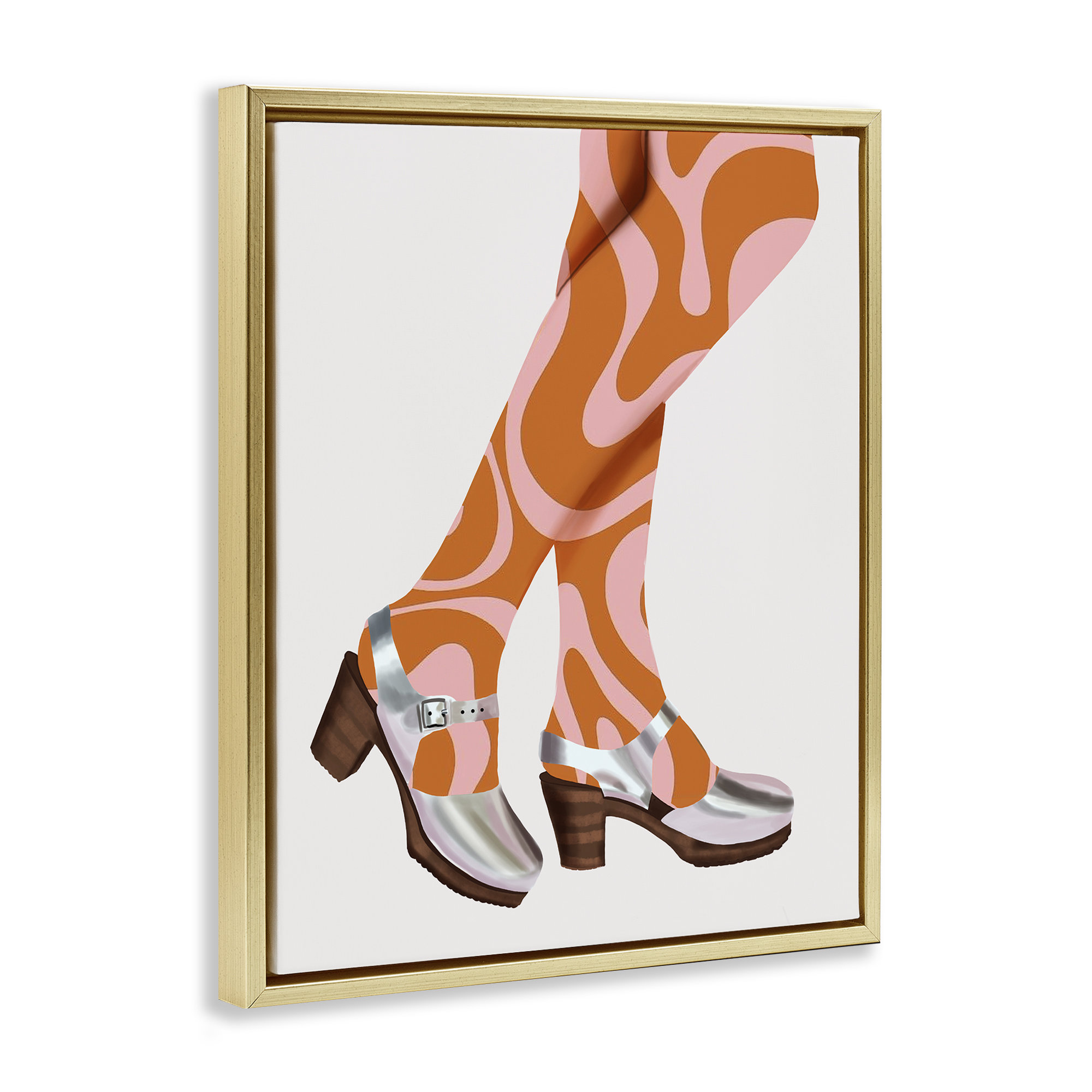 Mercer41 Groovy Fashion Legs Framed Floater Canvas Wall Art by Saba ...