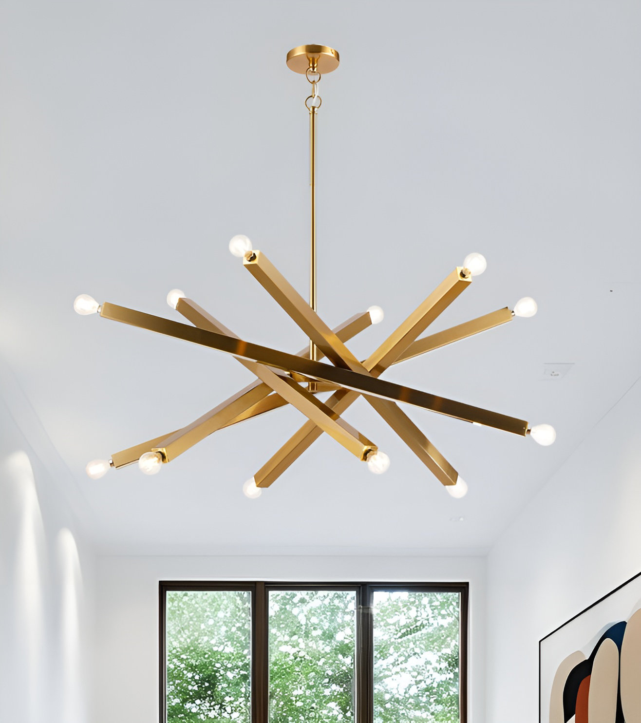 Mercer41 Chalker 12-Light Viper Sleek Golden Rod Natural Brass Sputnik ...