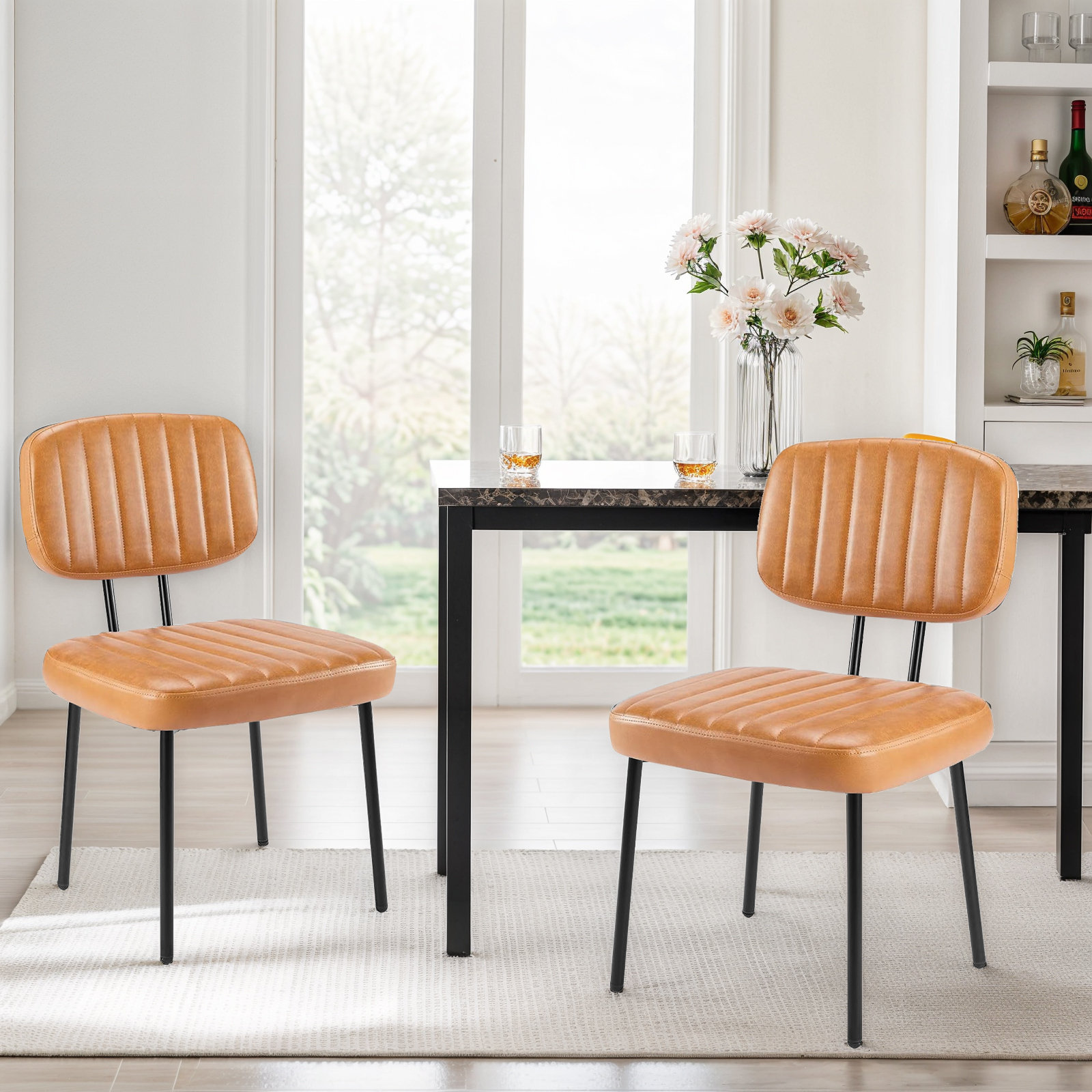 George Oliver Dining Chairs Set Of 2, Upholstered Mid Century Modern ...