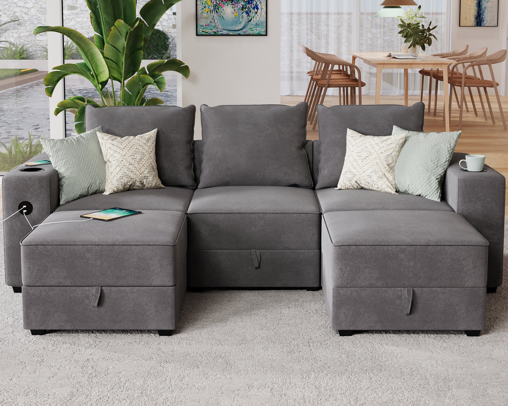 Wade Logan® Chanika 5 - Piece Upholstered Sectional | Wayfair