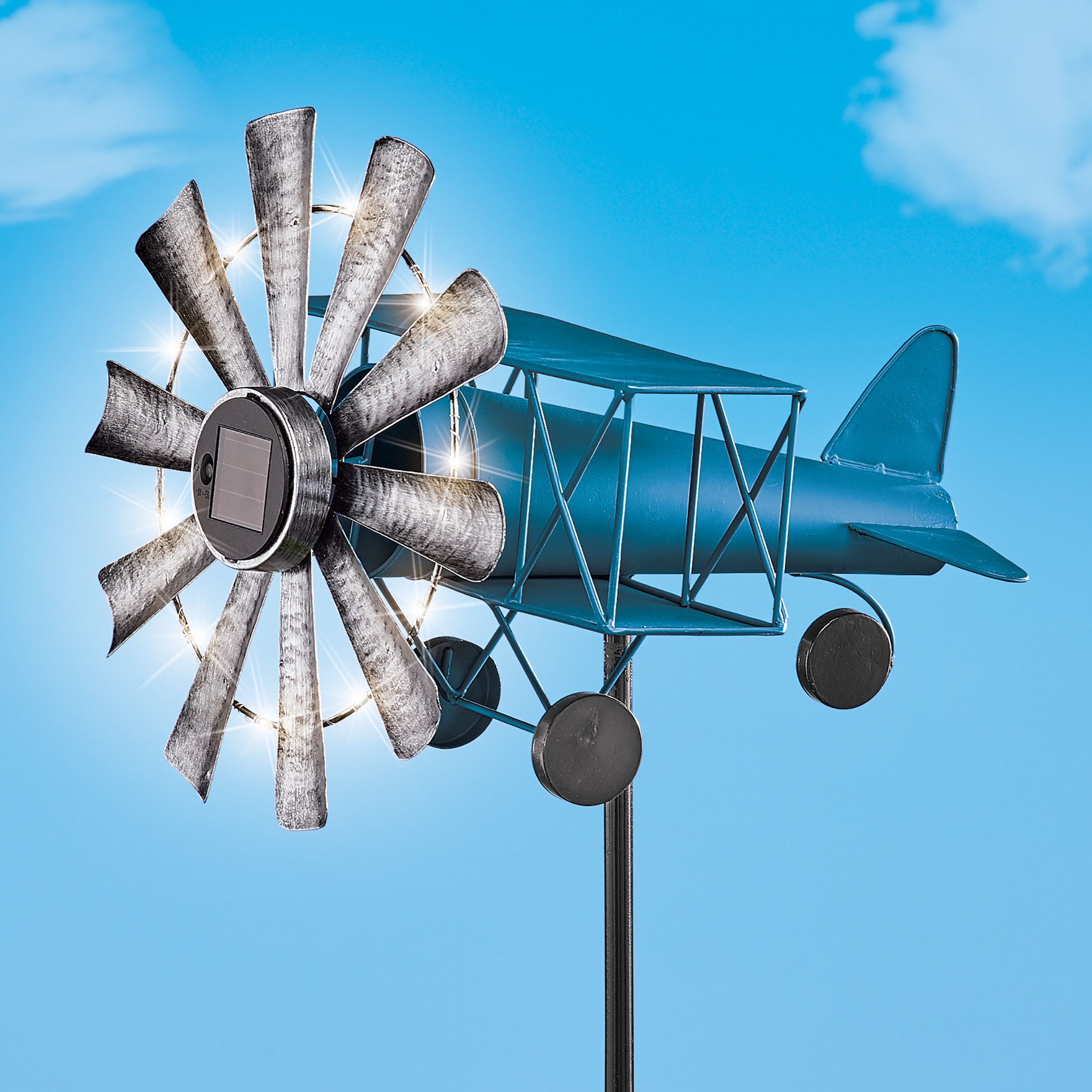 Williston Forge Solar Power Lighted Propeller Airplane Spinner Stake ...