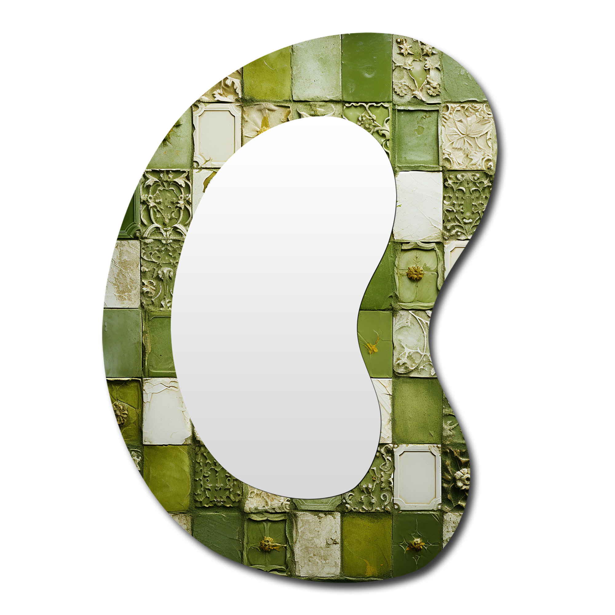 Ivy Bronx Eoline Botanicals Green floral Tiles III - Tile Asymmetrical ...