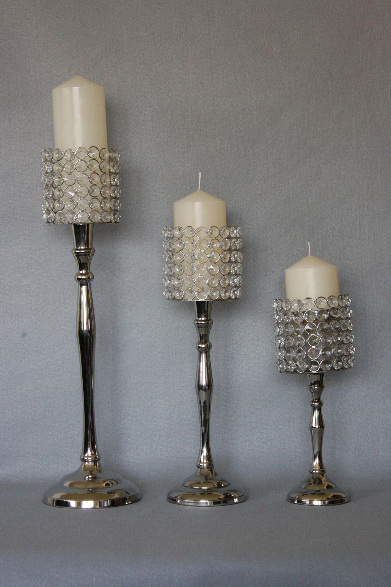 Astoria Grand Crystal 3 Piece Metal Candlestick Set | Wayfair
