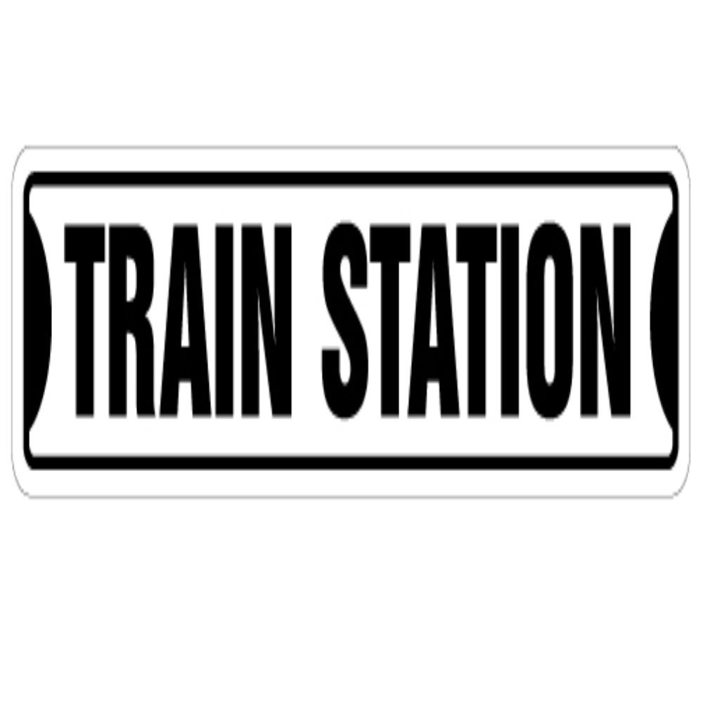 SignMission Train Station Street Sign Railroad Crossing Xing RR Rail ...
